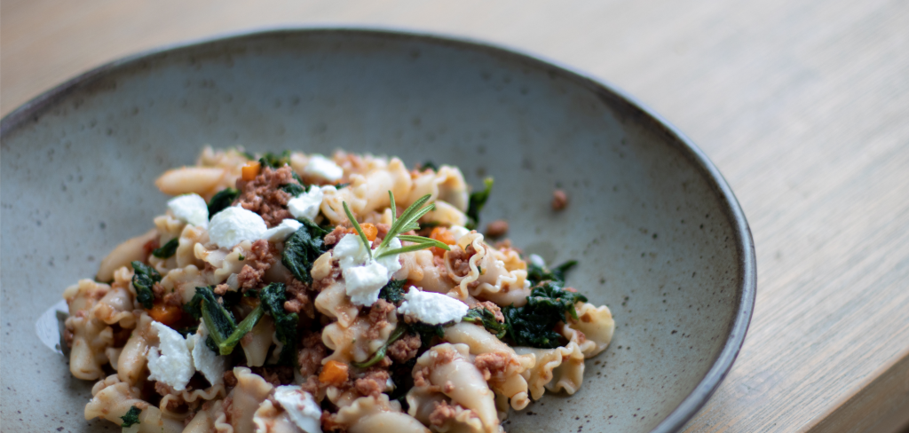 Ragu with Gigli Pasta, Spinach and Goats Ricotta | Sloane's